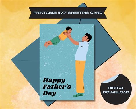 Happy Fathers Day Printable Card Digital Download Fathers Day Card