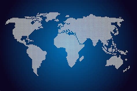 Ilustración de vector de mapa mundial punteado Vector Premium