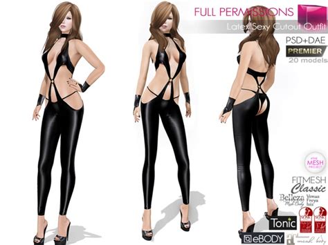 Second Life Marketplace Full Perm Mi Latex Sexy Cutout Outfit