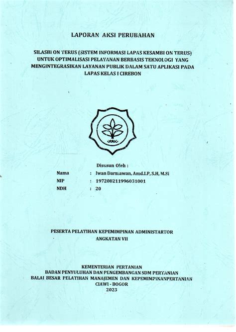 SILASBI ON TERUS Sistem Informasi Lapas Kesambi On Terus Untuk