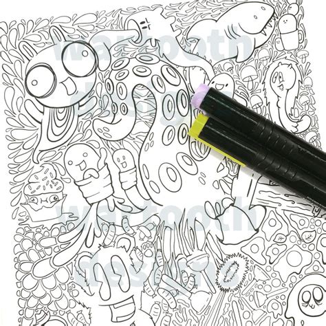 Scribbles Coloring Page Tentacular Wartooth Designs