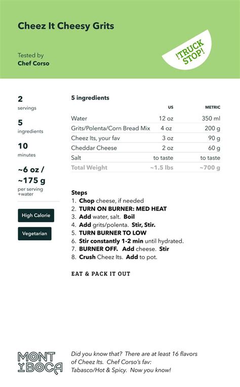Trail Recipe Cheez It Cheesy Cheddar Grits