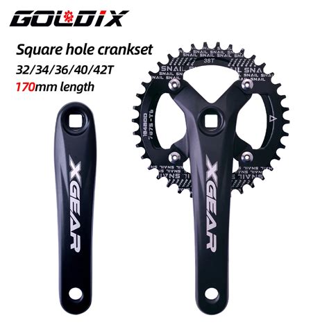 GOLDIX Square Hole Bicycle Crankset 104BCD Single Chainring Forging