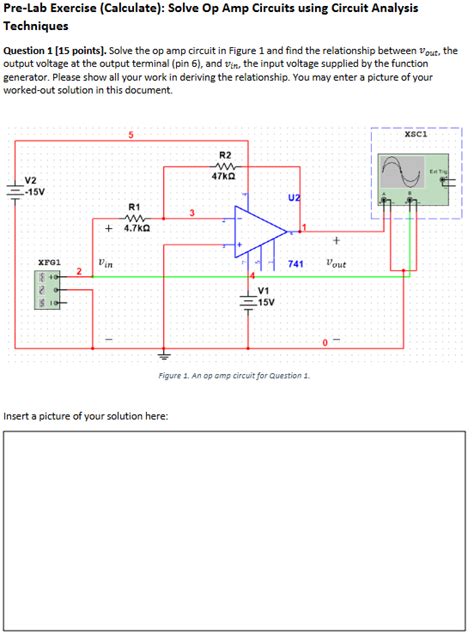 solved pre lab exercise calculate solve op amp circuits