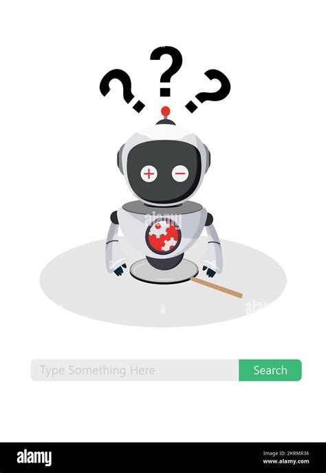 robot search engine character vector design ai technology android for