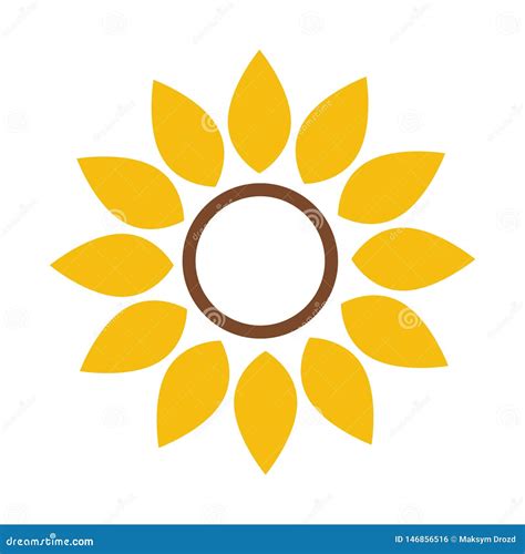 Logotipo Y S Mbolo Del Ejemplo Del Vector Del Girasol En Estilo Plano