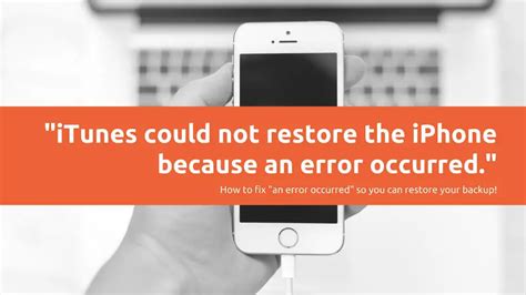 How To Fix Itunes Could Not Restore The Iphone Because An Error Occurred While Reading From Or