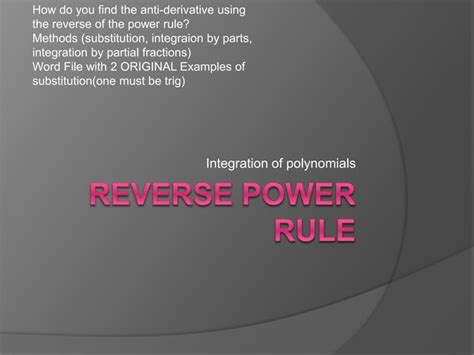 reverse power rule ppt free download