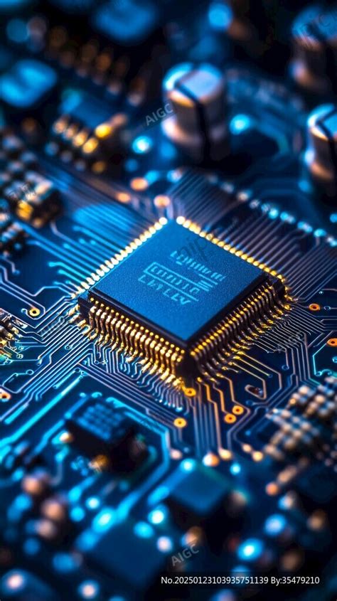 Ai创作图芯片工业40工业科技 半导体芯片 芯片集成电路 龙芯 5g芯片 网络数字信息化芯片 集成电路产业 Ic产业 Ic芯片 高端科技素材 人工智能芯片 高清科技素材 芯片设计与制造 5g