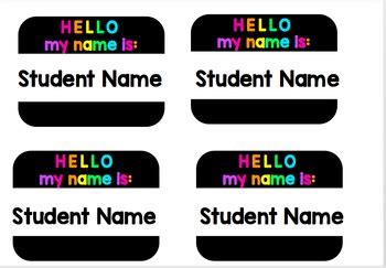 Editable Hello My Name Is Name Tags By Keepin Up With The Kinders