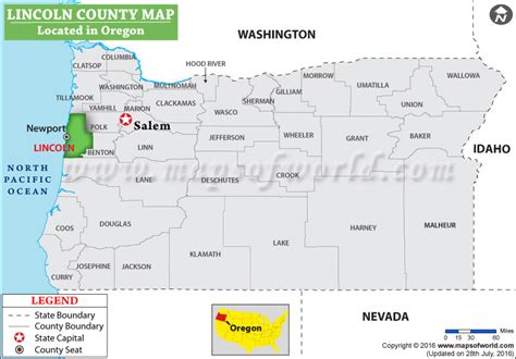 Lincoln County Map Oregon