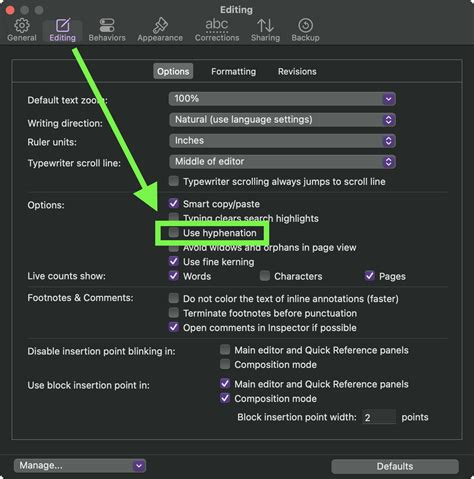 Justified Text Using Hyphens Scrivener For Macos Literature And Latte