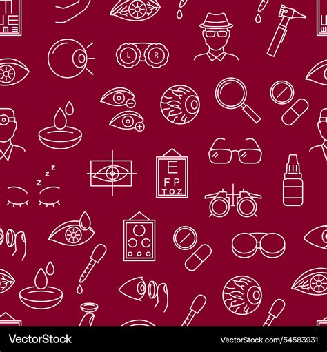 Optometry Concept Thin Line Seamless Pattern Vector Image
