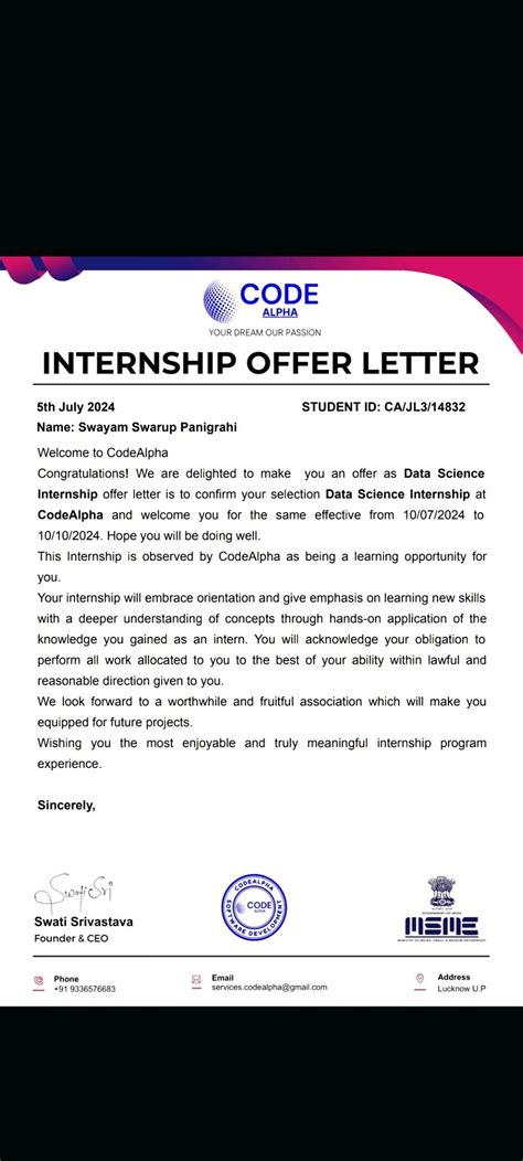 swayam swarup panigrahi on linkedin excited for the internship by