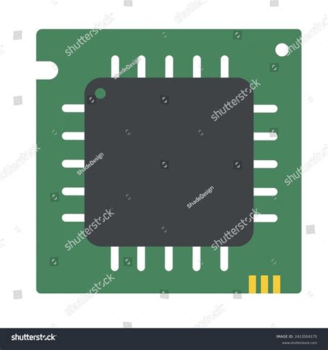 Vector Icon Poster Chip Cpu Processor Stock Illustration 2413504175