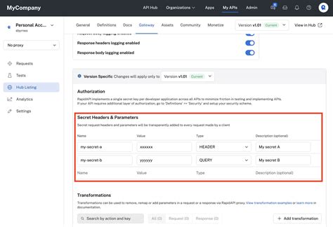 hub listing gateway tab