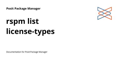 Rspm List License Types Posit Package Manager