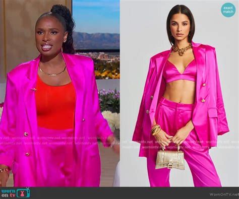 Jennifers Pink Satin Double Breasted Blazer On The Jennifer Hudson
