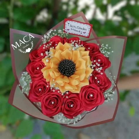Ramo de rosas y girasol de listón Ramo de rosas Ramo de regalo Rosas