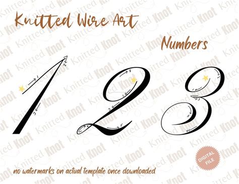 Numbers Wire Art Patterns Nice Numeric Font Templates Bending Shape