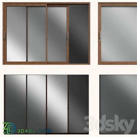 دانلود آبجکت Sliding Stained Glass Wooden Windows Doors مرجع دانلود