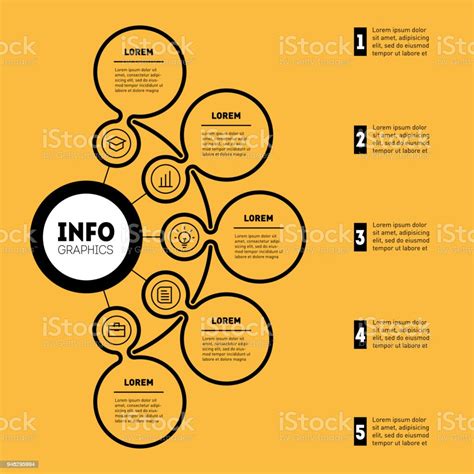 5 옵션 Infographic 또는 비즈니스 프리젠테이션 5 단계 기술 또는 교육 과정의 벡터 Infographics 또는 마음