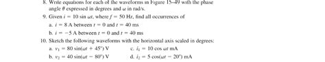 Solved 8 Write Equations For Each Of The Waveforms In