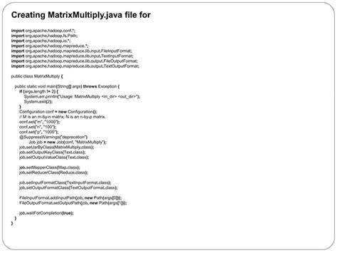 EX 6 Implement Matrix Multiplication With Hadoop Map Reduce Pptx