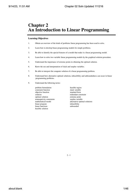 SOLUTION An Introduction To Linear Programming Studypool