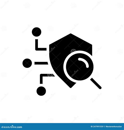 Security Scan Black Glyph Icon Stock Vector Illustration Of Defect Search 247991559
