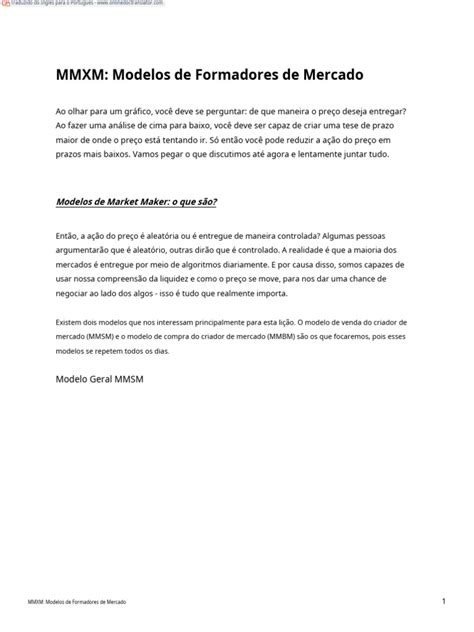 Mmxm Market Maker Models 1en Pt Pdf