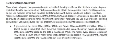 Solved Hardware Design Assignment Show A Block Diagram That