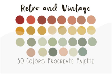 Procreate Color Palette Retro And Vintage Graphic By Chubby Design · Creative Fabrica