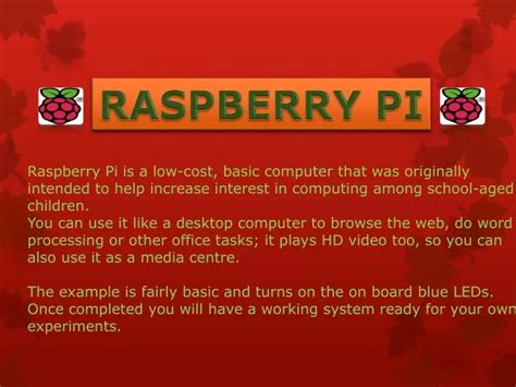 PPT RASPBERRY PI PowerPoint Presentation Free Download ID 1854335
