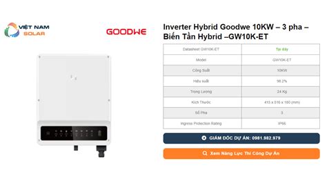 Giá Sỉ Inverter Hybrid Goodwe 10KW 3 pha Biến Tần Hybrid GW10K ET