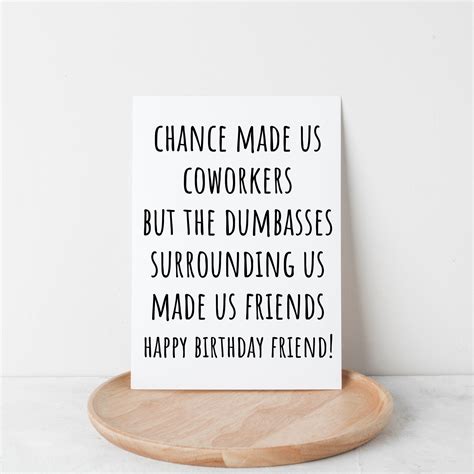 Birthday Card For Coworker Funny Birthday T Happy Birthday Work