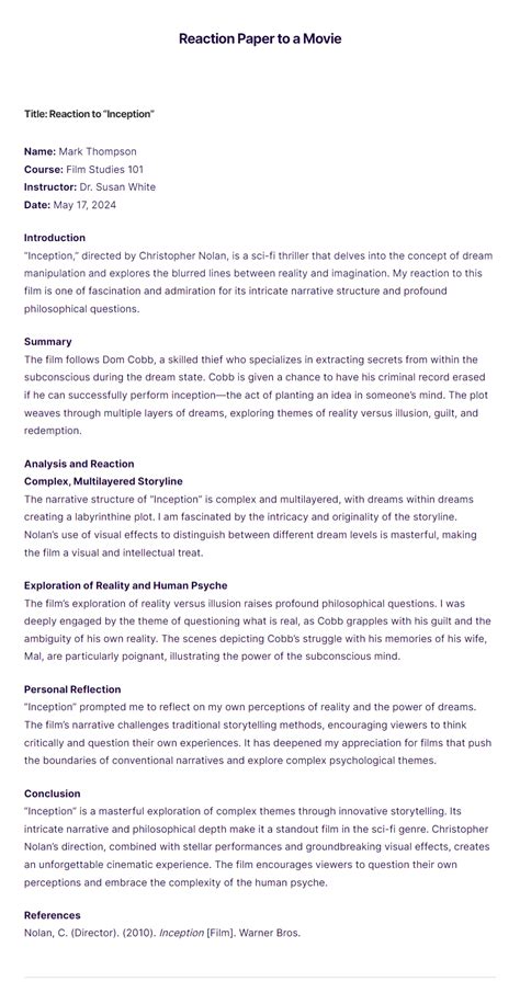 15 Reaction Paper Examples