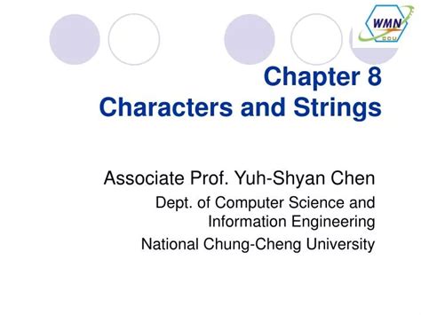 Ppt Chapter 8 Characters And Strings Powerpoint Presentation Free