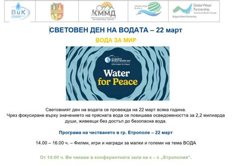 Честване на световния ден на водата в гр Етрополе Община Етрополе