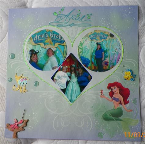 Handmade Scrapbook Layout Disneyland Ariels Grotto Princess