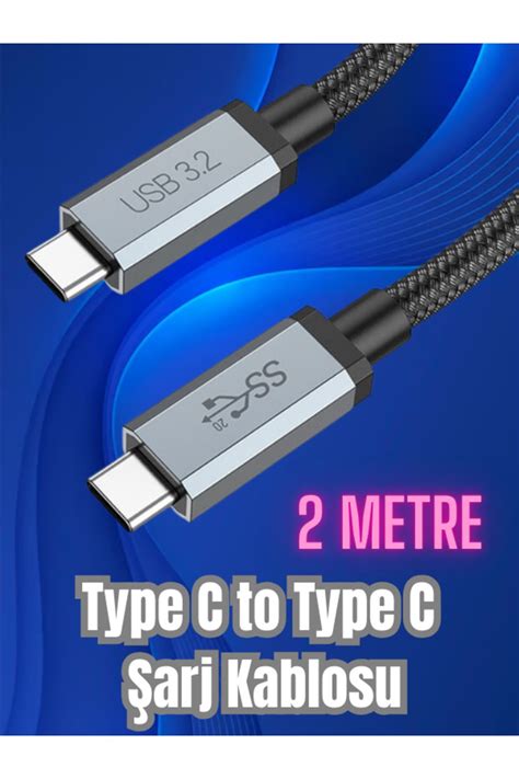 Smith Fc39 Type c To Type c 60w 3a 2m Hızlı Şarj Örgülü Telefon Şarj