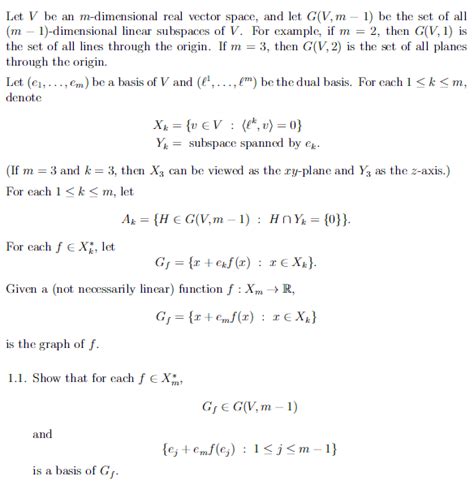 solved let v be an m dimensional real vector space and let