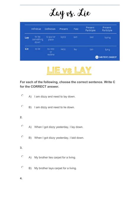 Free Lay Vs Lie Worksheet Download Free Lay Vs Lie Worksheet Png