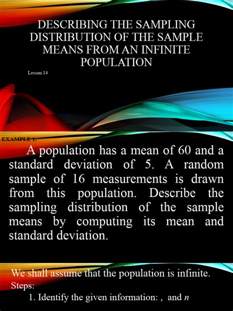 Lesson 14 Describing The Sampling Distribution Of The Sample Means