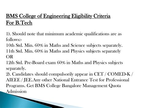Ppt Bms College Bangalore Management Quota Admission Powerpoint