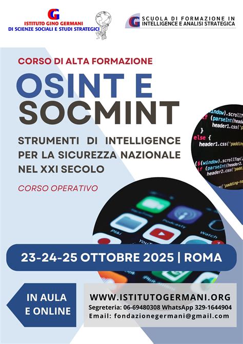 Corso Alta Formazione Osint E Socmint Strumenti Di Intelligence Per La Sicurezza Nazionale