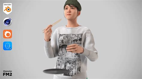 Rigged Modular Character Asian Woman 3d Model Fm2 Blender Ue5 C4d 3d Model Turbosquid