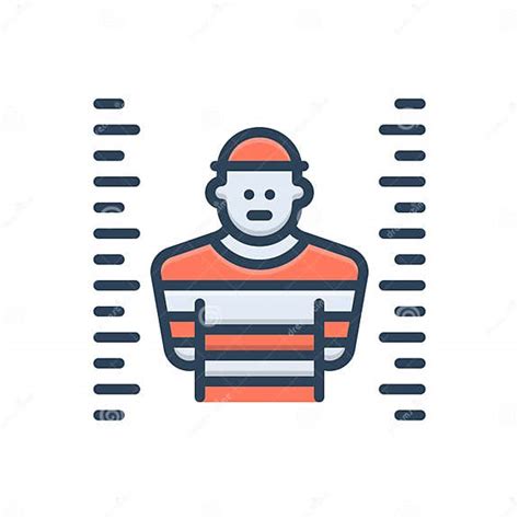 Color Illustration Icon For Criminal Offender And Culprit Stock Vector
