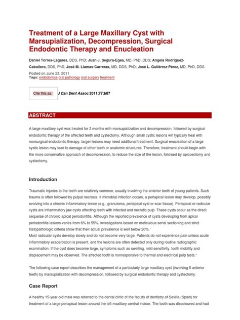 Treatment Of A Large Maxillary Cyst With Marsupialization Surgery Mouth
