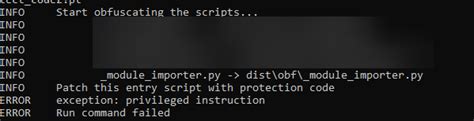 [question] exception privileged instructions · issue 909 · dashingsoft pyarmor · github
